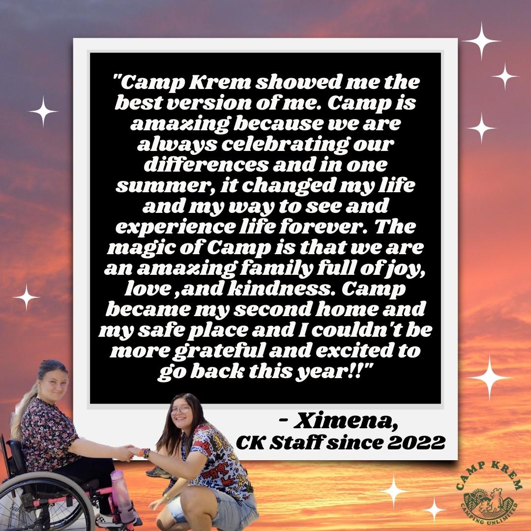 Staff Testimonials – Camp Krem – Camping Unlimited